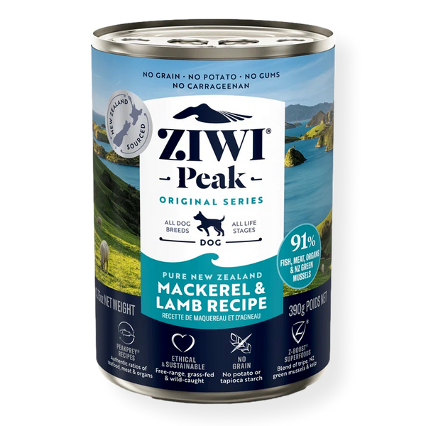 Ziwi Peak Canned Mackerel & Lamb Dog Food 390g – Pet Connect NZ